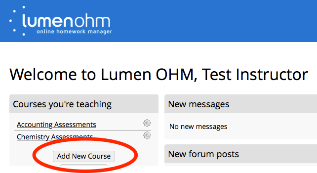 OHM: Creating a Course