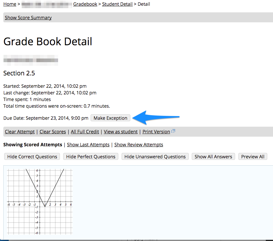 OHM: How To Create an Exception or Extension For An Individual Student