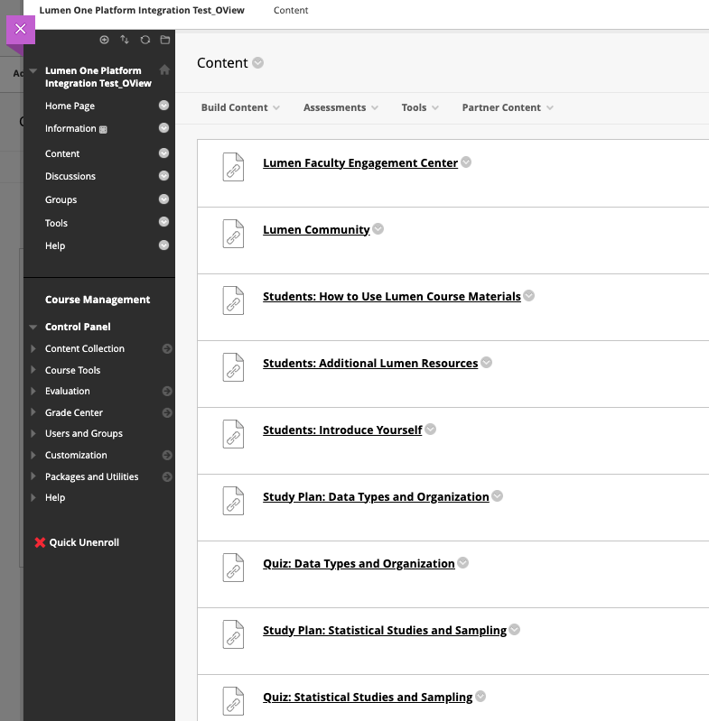 Lumen One: Blackboard Import Process