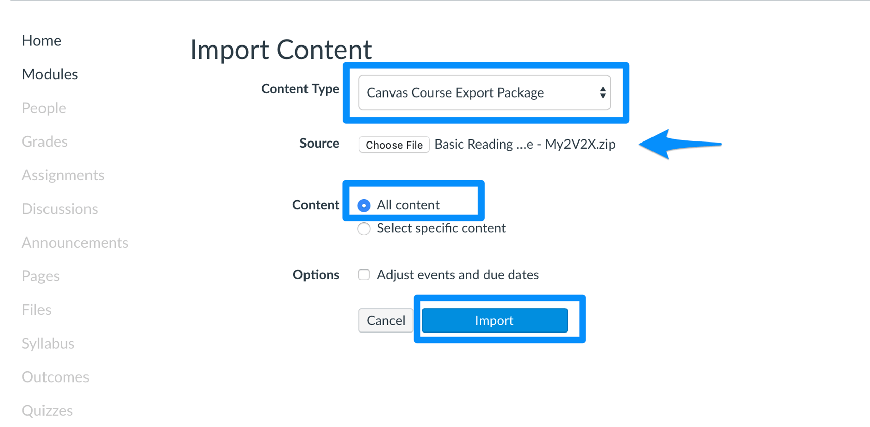 Waymaker: Canvas - Course Package Import Process