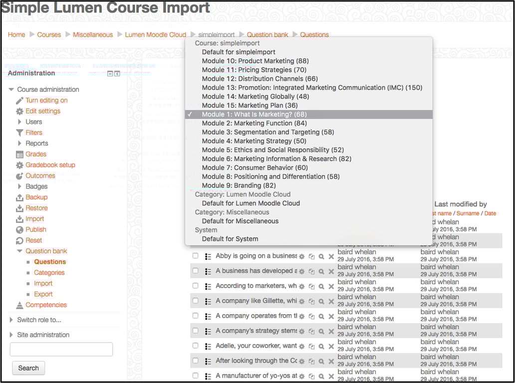 Moodle: How to Import Questions Banks