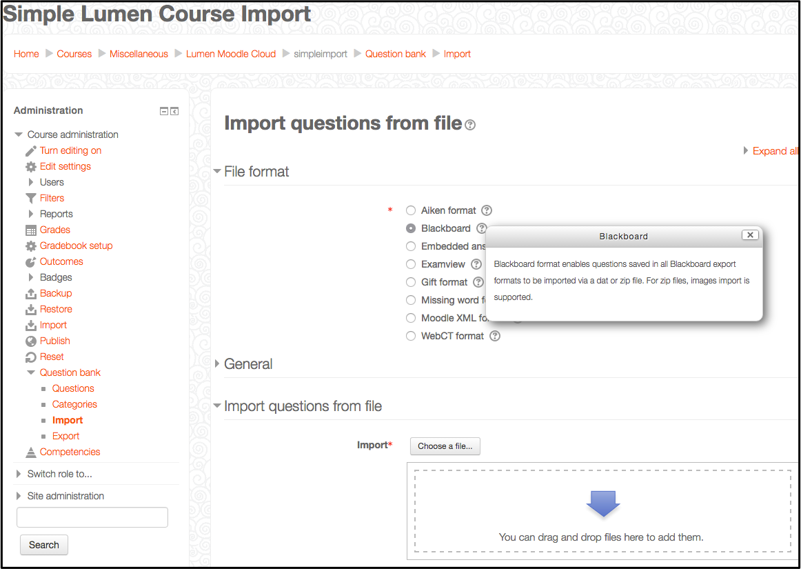 Moodle: How to Import Questions Banks