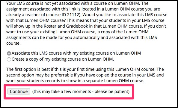 Test Lumen OHM Global LTI Connection: Blackboard Learn