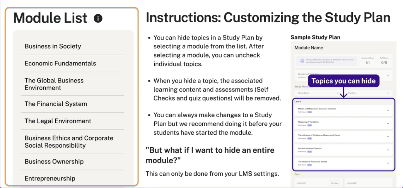 Lumen One: Study Plan Customization